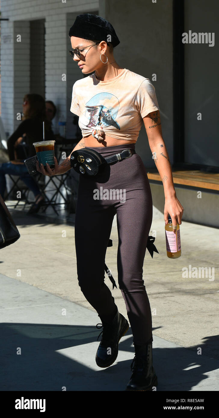 Halsey is all style as she picks up coffee wearing a Gucci belt bag and ...