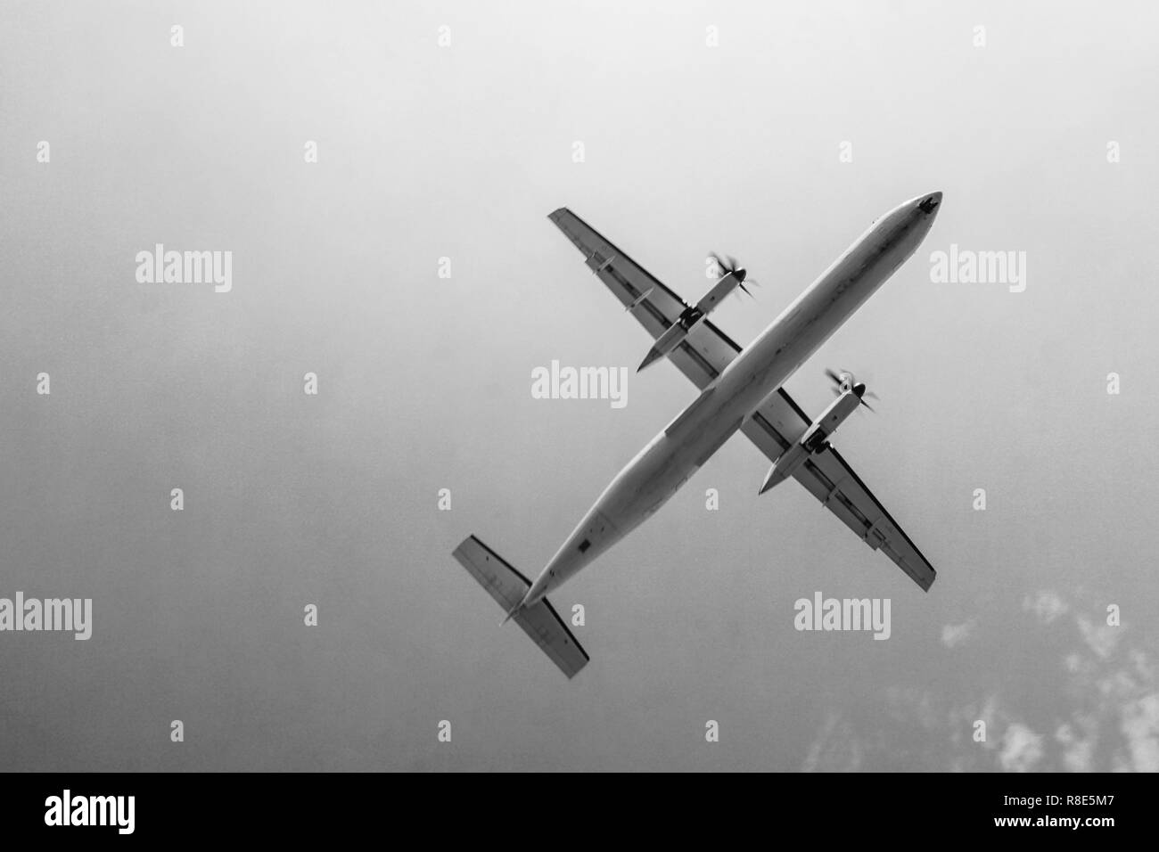 Plane just before landing Stock Photo - Alamy