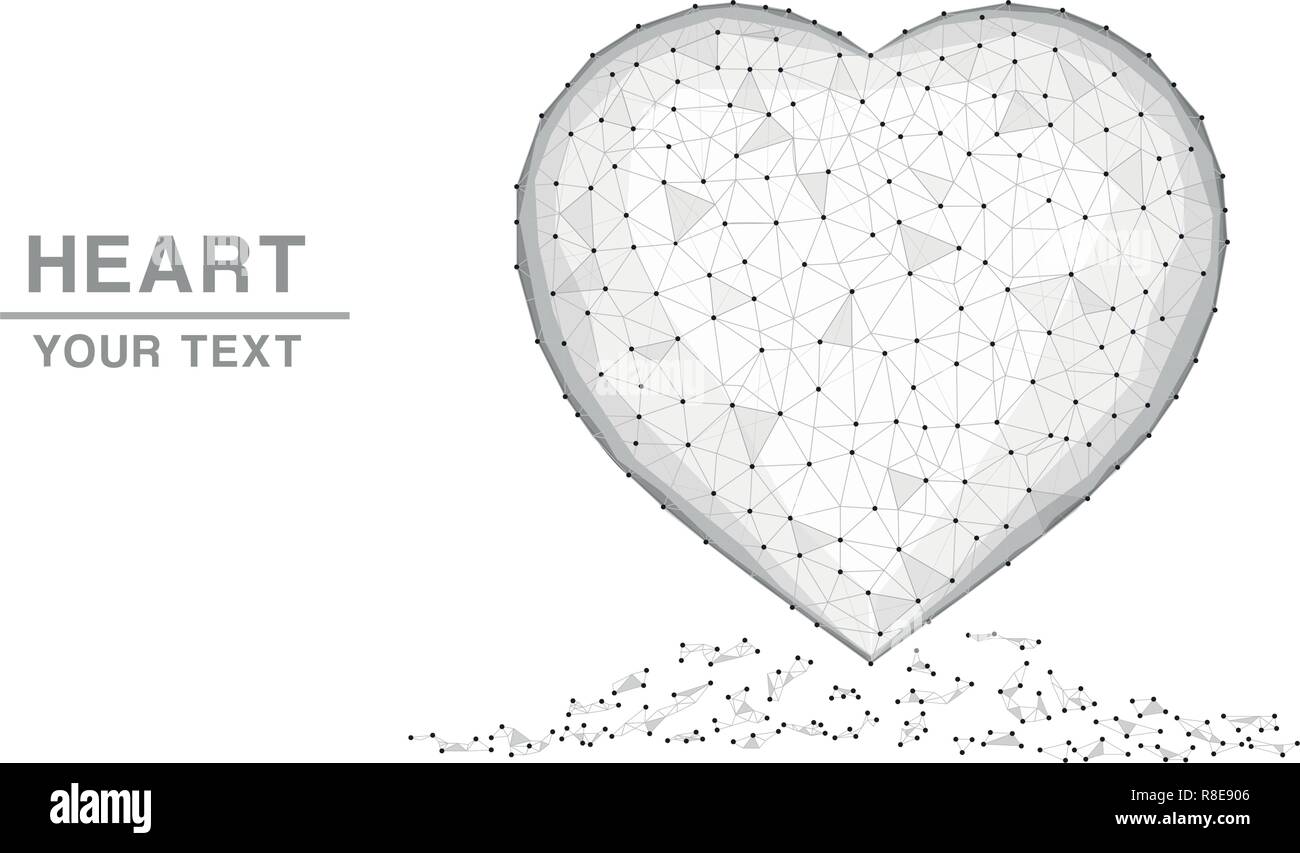Geometric heart mesh in Stock Vector Images - Alamy
