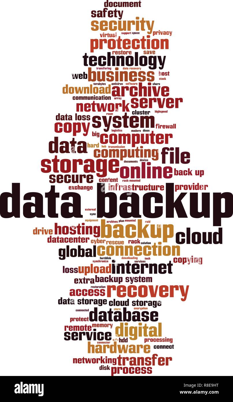 Data backup word cloud concept. Vector illustration Stock Vector Image ...