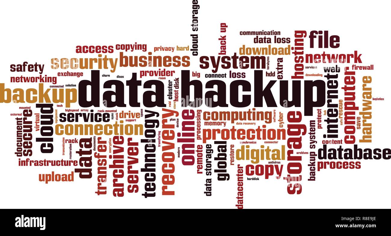Data backup word cloud concept. Vector illustration Stock Vector Image ...