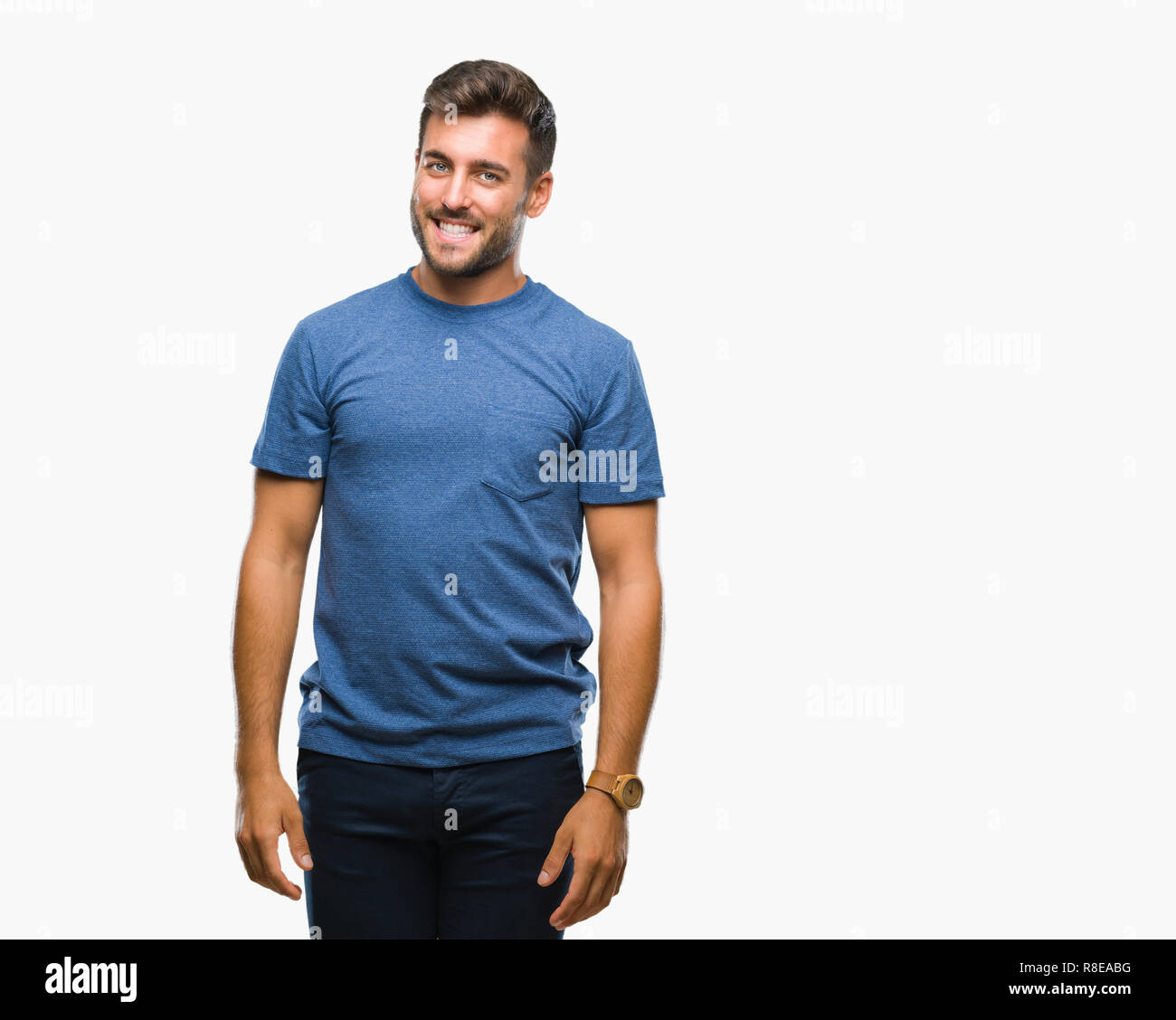 Young handsome man over isolated background looking away to side with ...