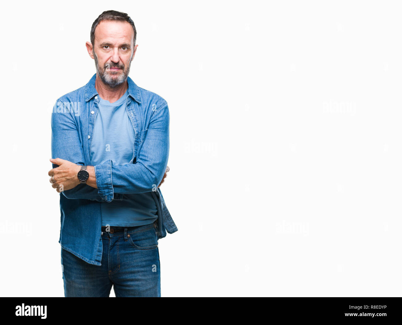 Angry mature man looking camera Cut Out Stock Images & Pictures - Alamy