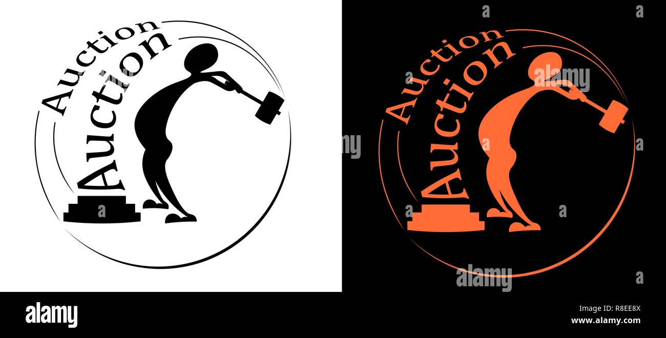 Auction hammer illustration Stock Vector Images - Alamy