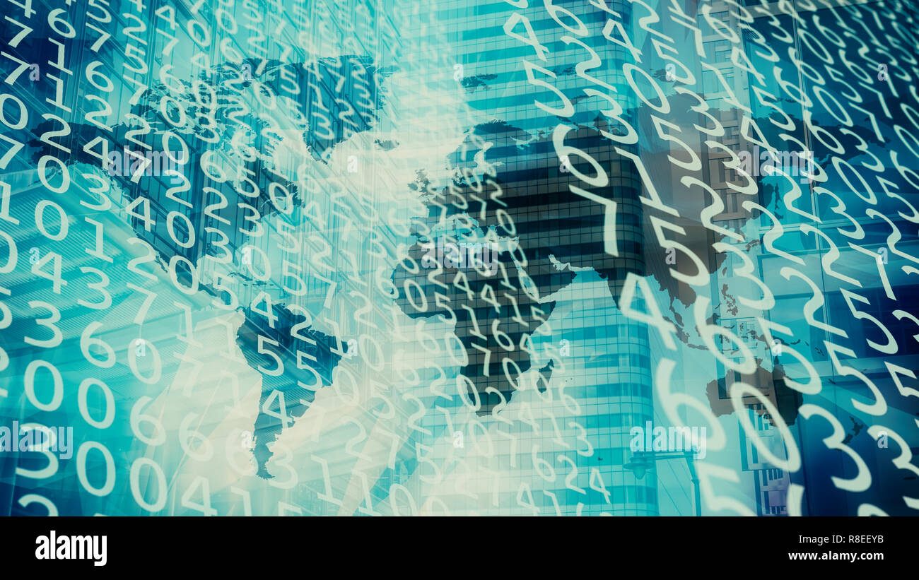 Global cyberspace machine learning, world countries in digital cyber ...