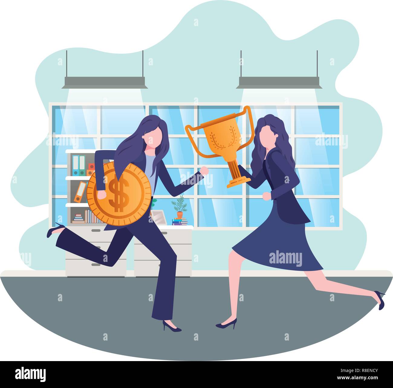 Women celebrating money Stock Vector Images - Alamy