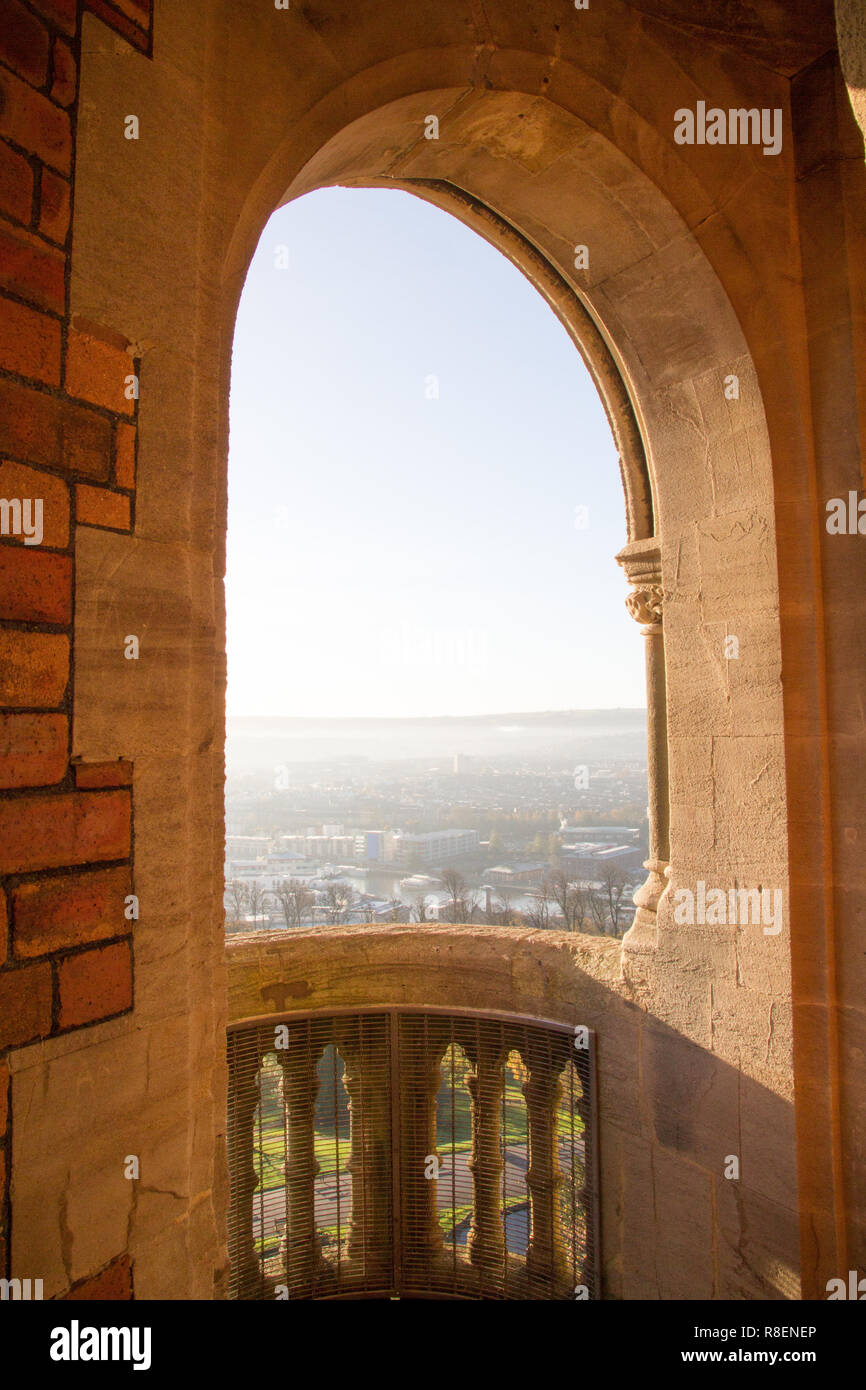 Bristol Cabot tower window balcony looking out on landscape Stock Photo ...