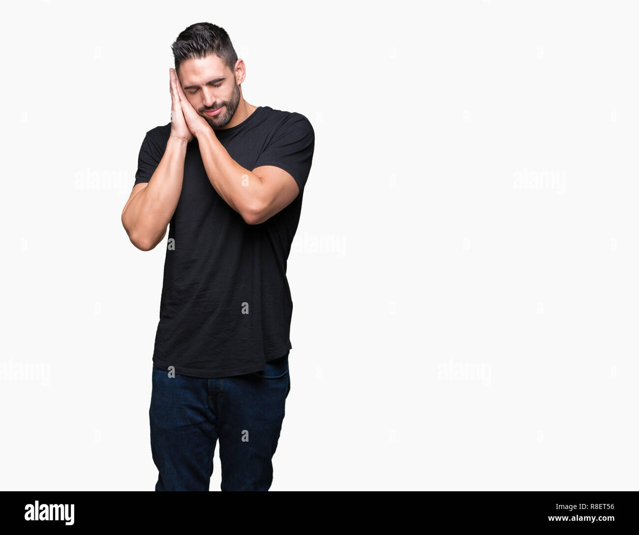 Young hispanic man sleeping Cut Out Stock Images & Pictures - Alamy