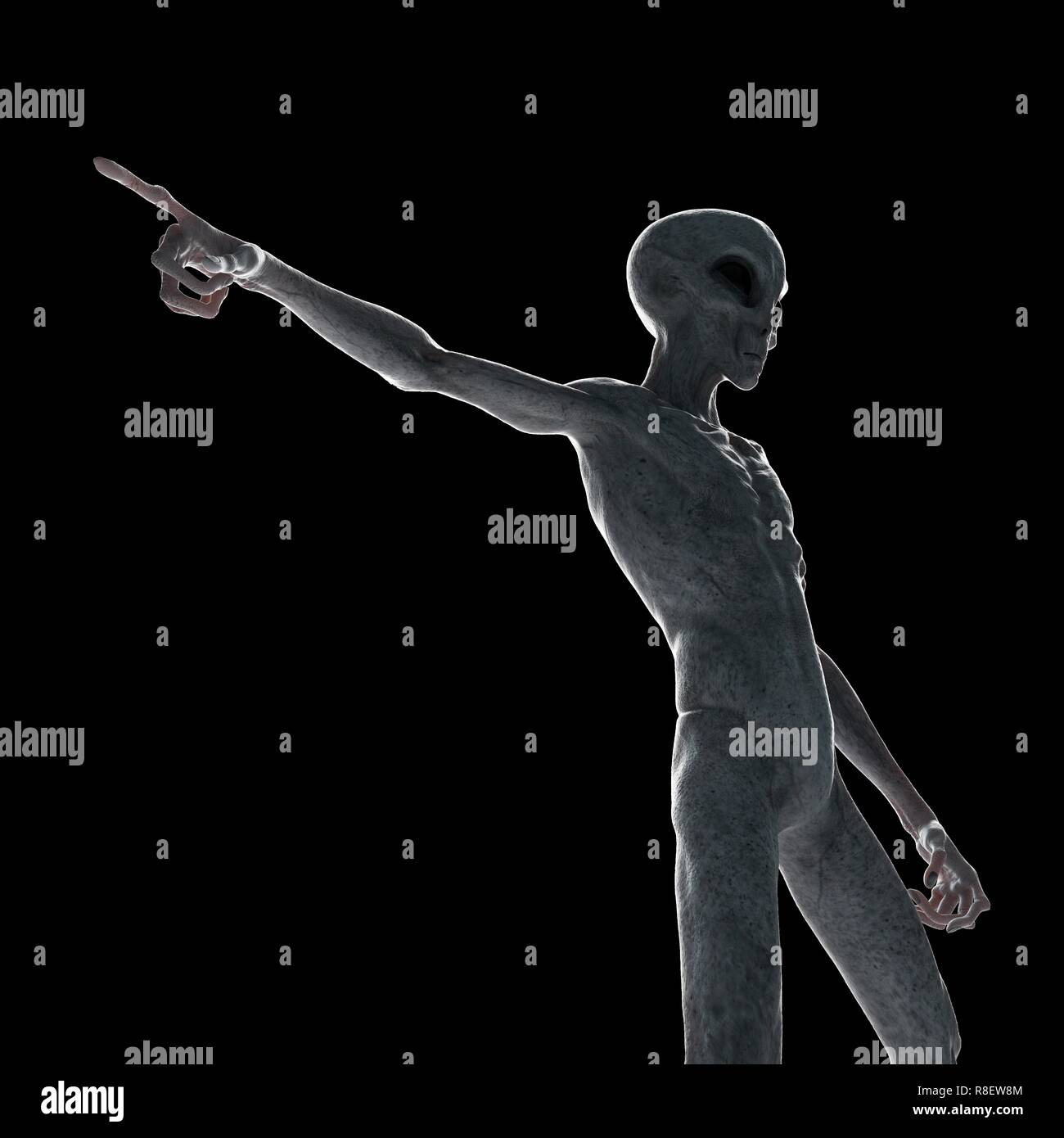 Illustration of a humanoid alien Stock Photo - Alamy