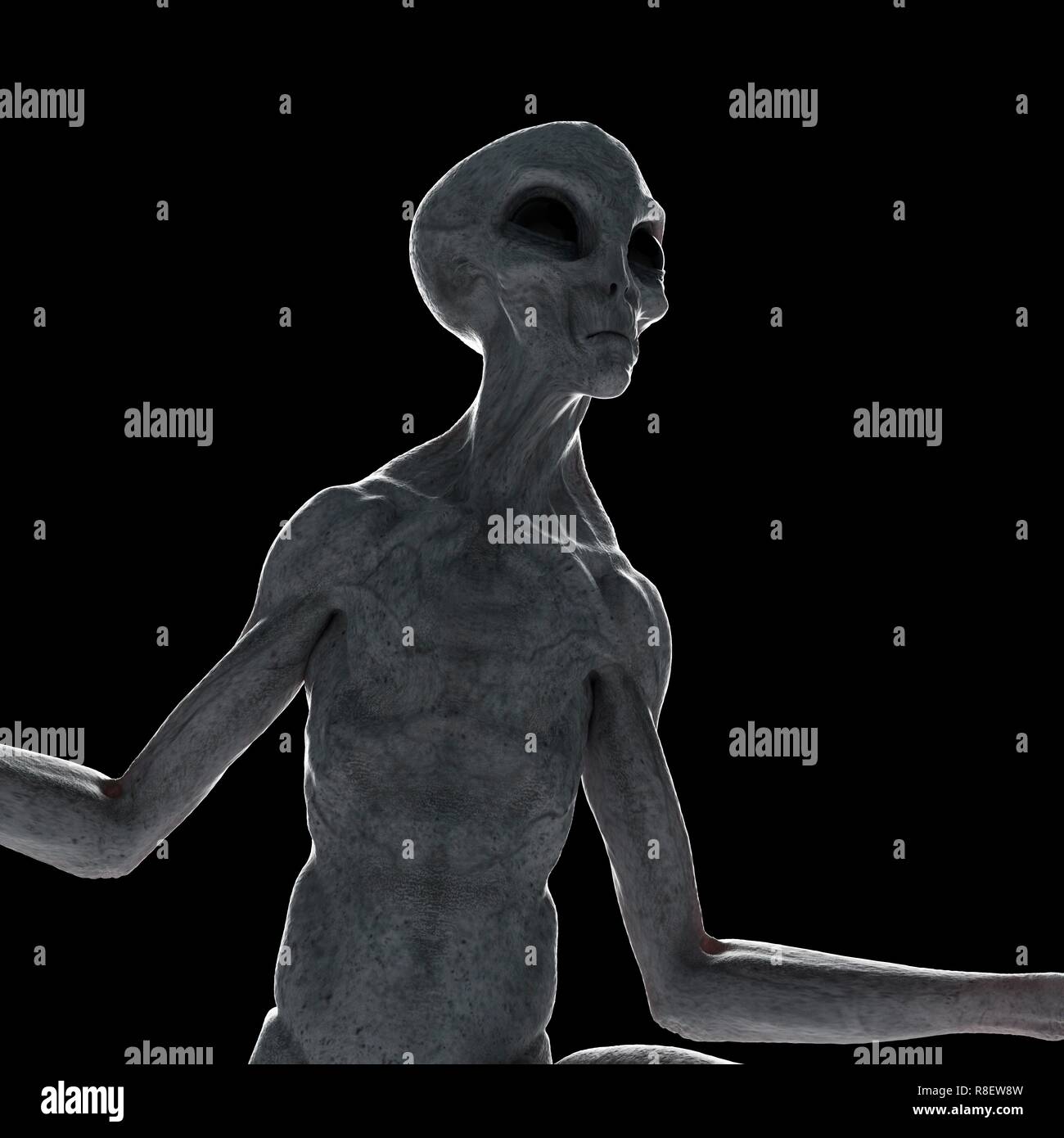 Illustration of a humanoid alien Stock Photo - Alamy