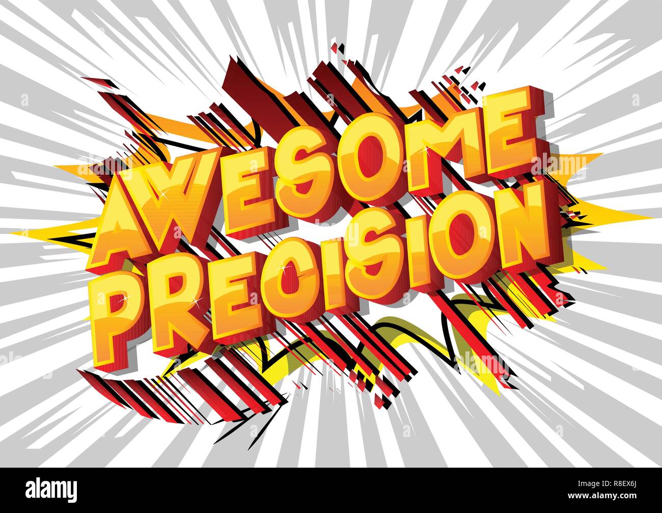 Awesome Precision - Vector illustrated comic book style phrase on ...