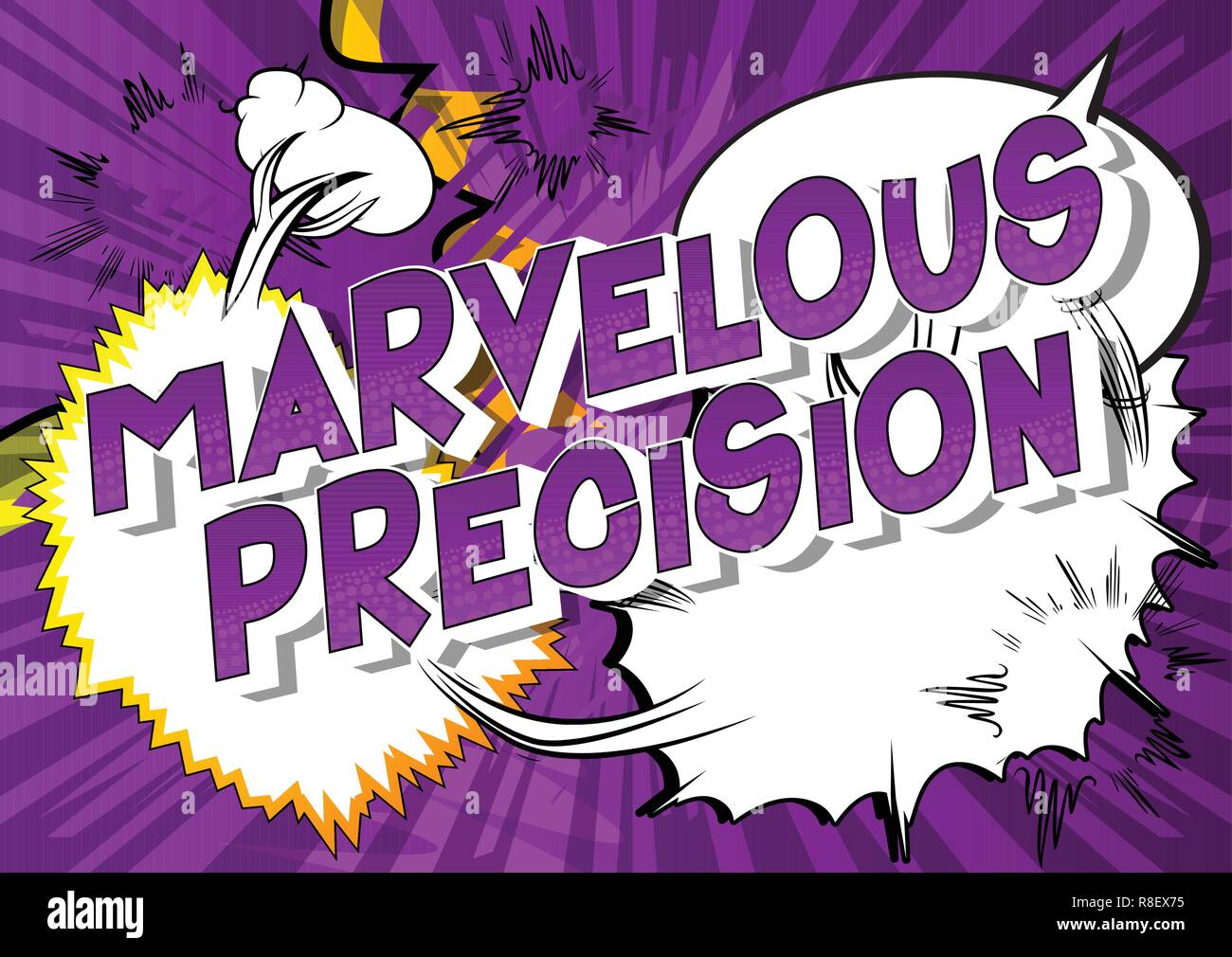 Marvelous Precision - Vector illustrated comic book style phrase on ...