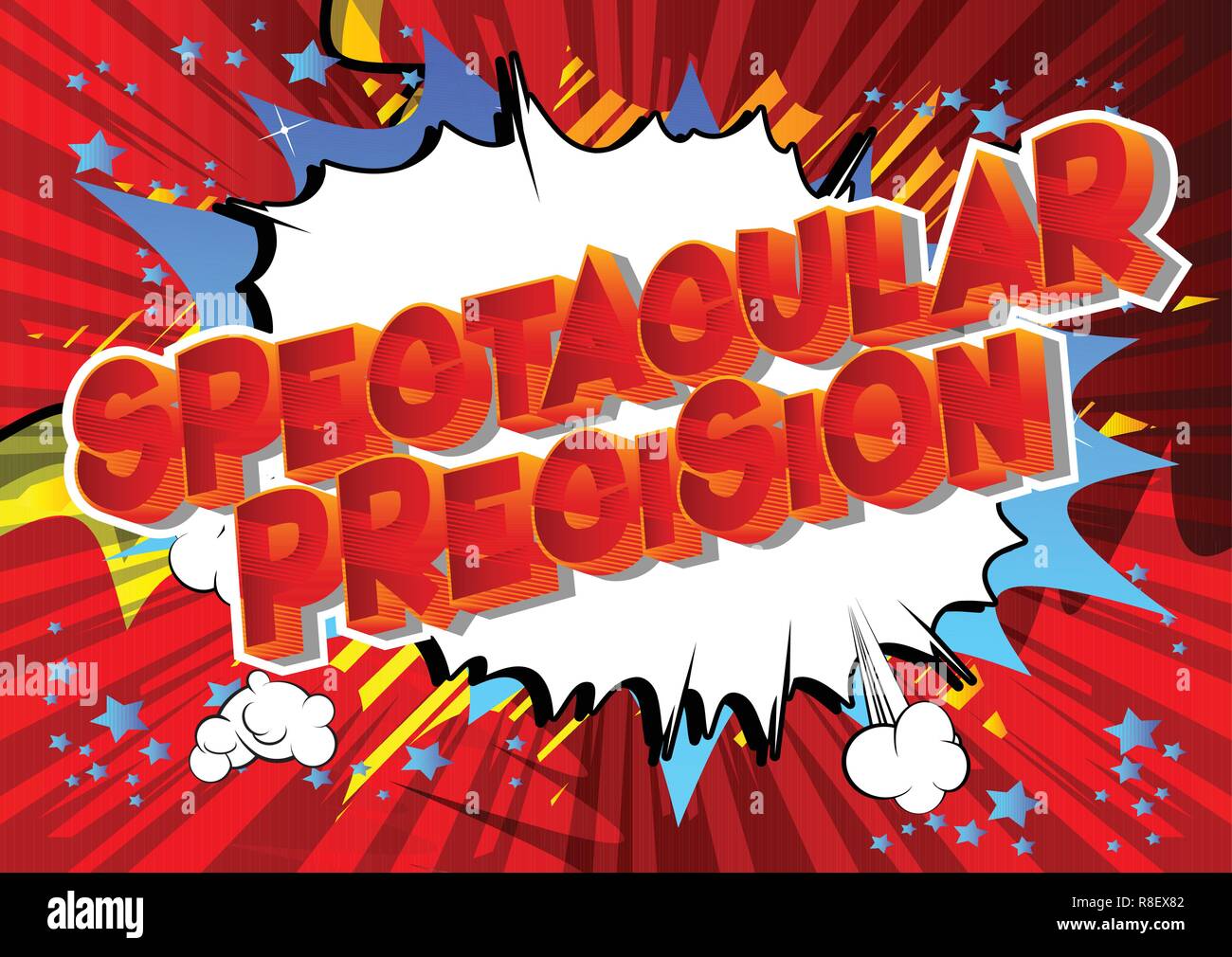 Spectacular Precision - Vector illustrated comic book style phrase on ...