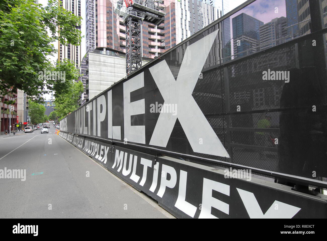 Multiplex Construction development site in downtown Melbourne Australia ...