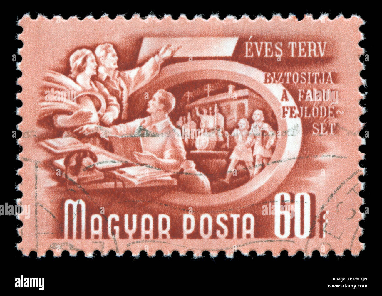 Postage stamp from Hungary in the Five-Year Plan series issued in Stock ...