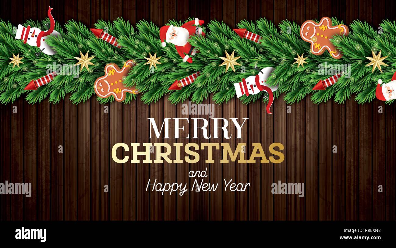 Pine tree branch gingerbread Stock Vector Images - Alamy