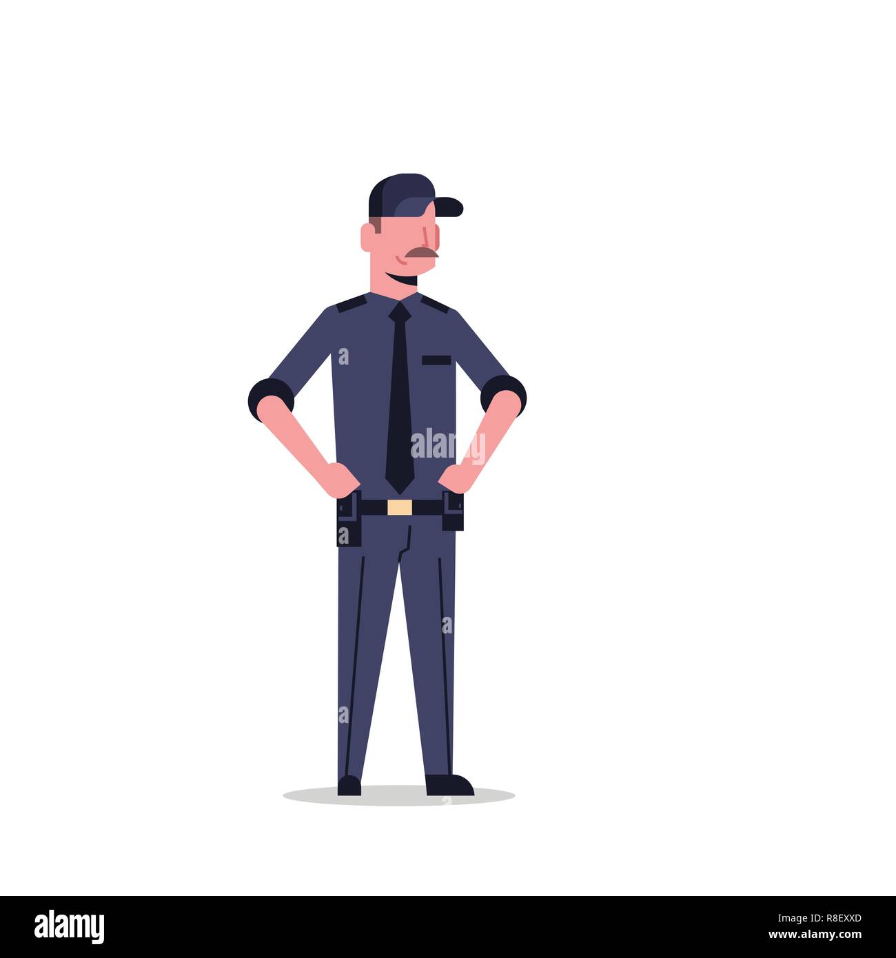 security guard man in black uniform police officer male cartoon ...