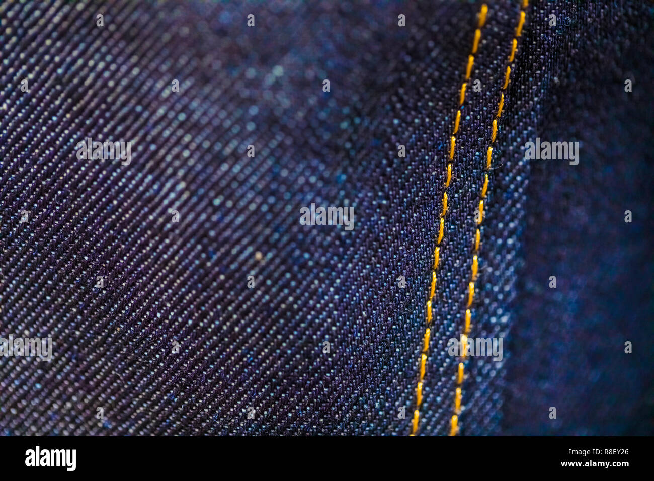 Blue Denim Yellow Stitching Background High Resolution Stock ...