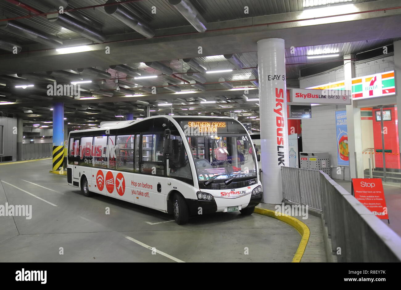 Skybus airport bus at Southern Cross bus terminal in Melbourne ...