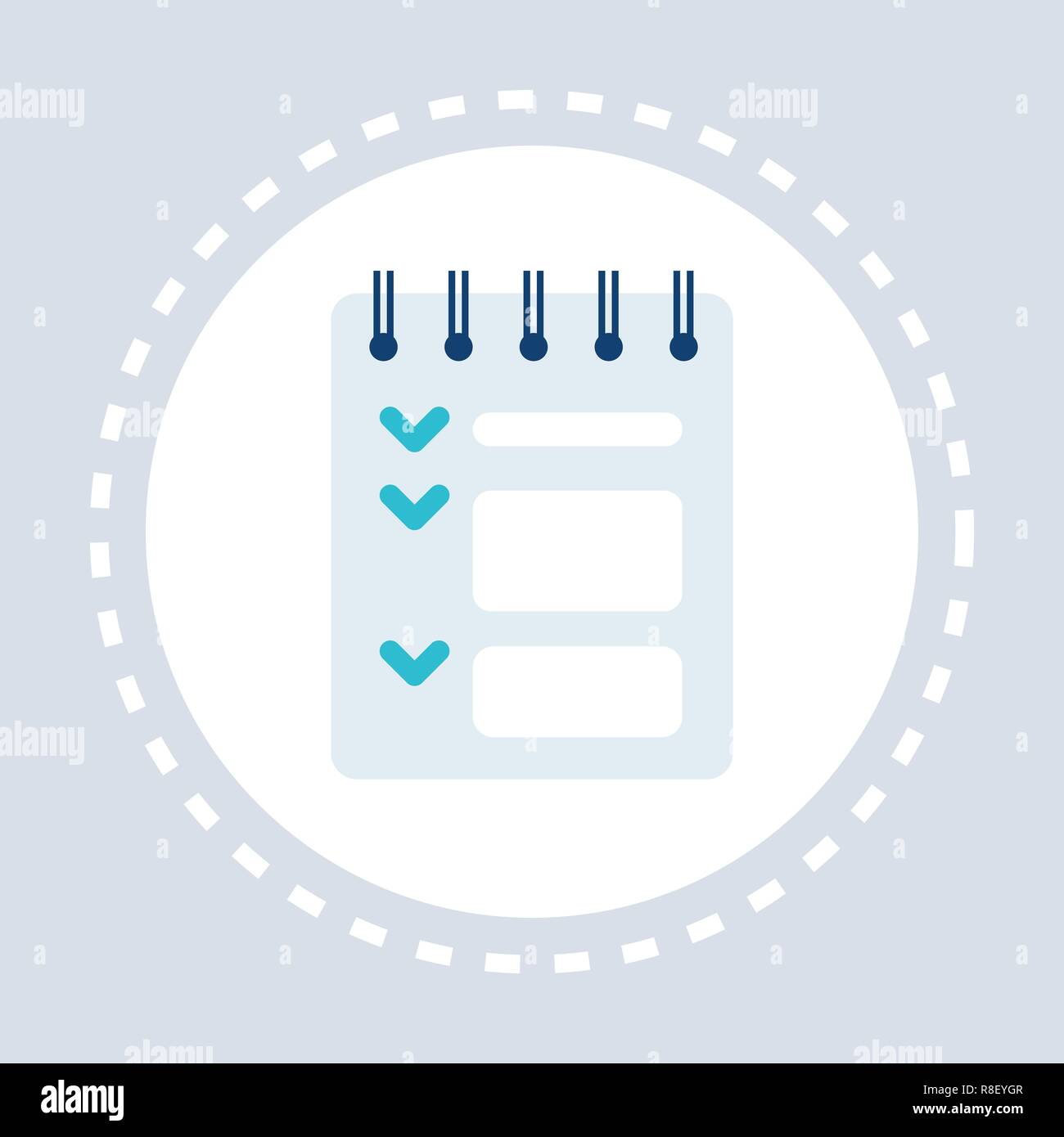 notepad list green check mark points checklist data organize concept ...