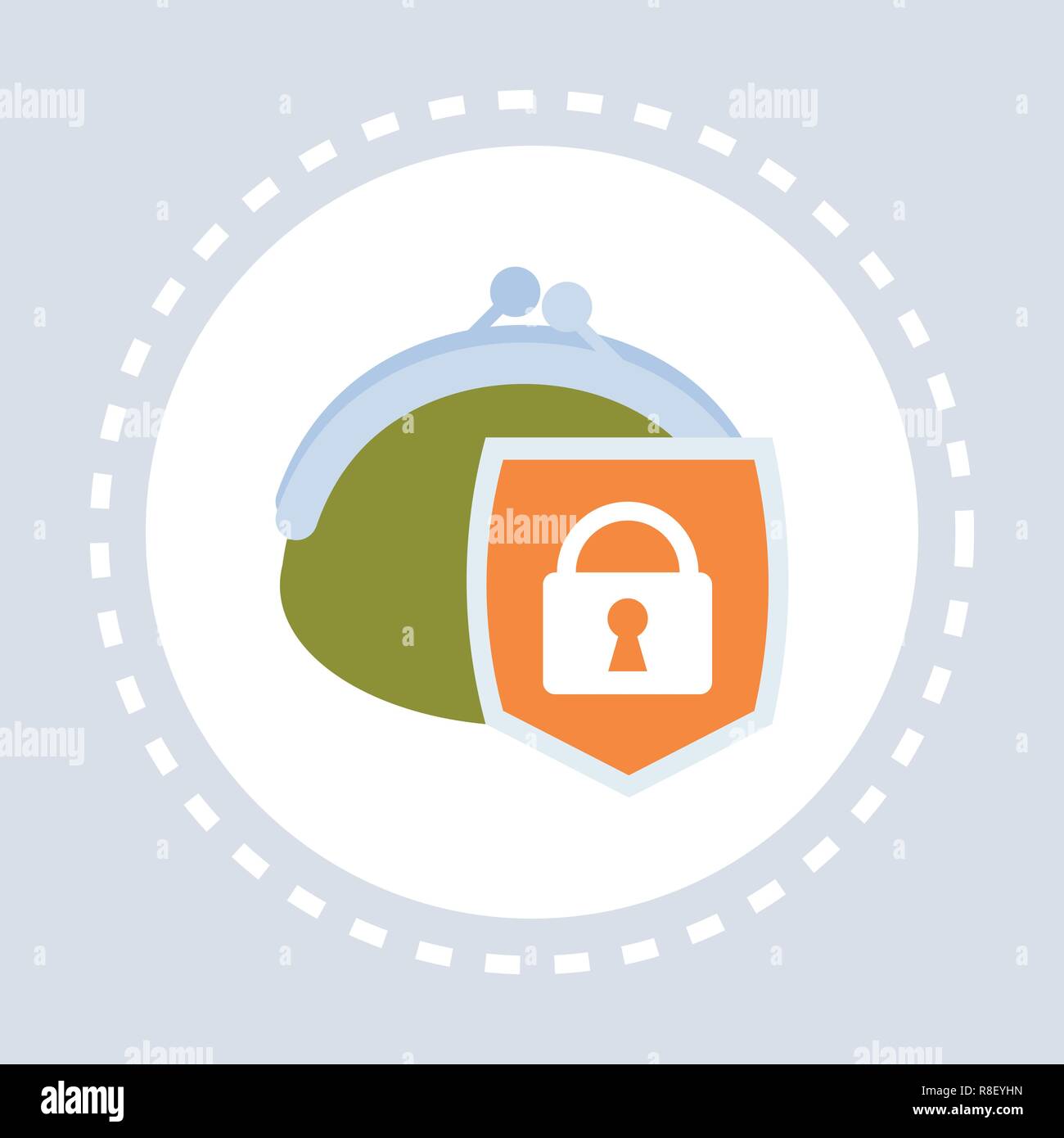 money wallet shield icon financial secure finance protection concept ...