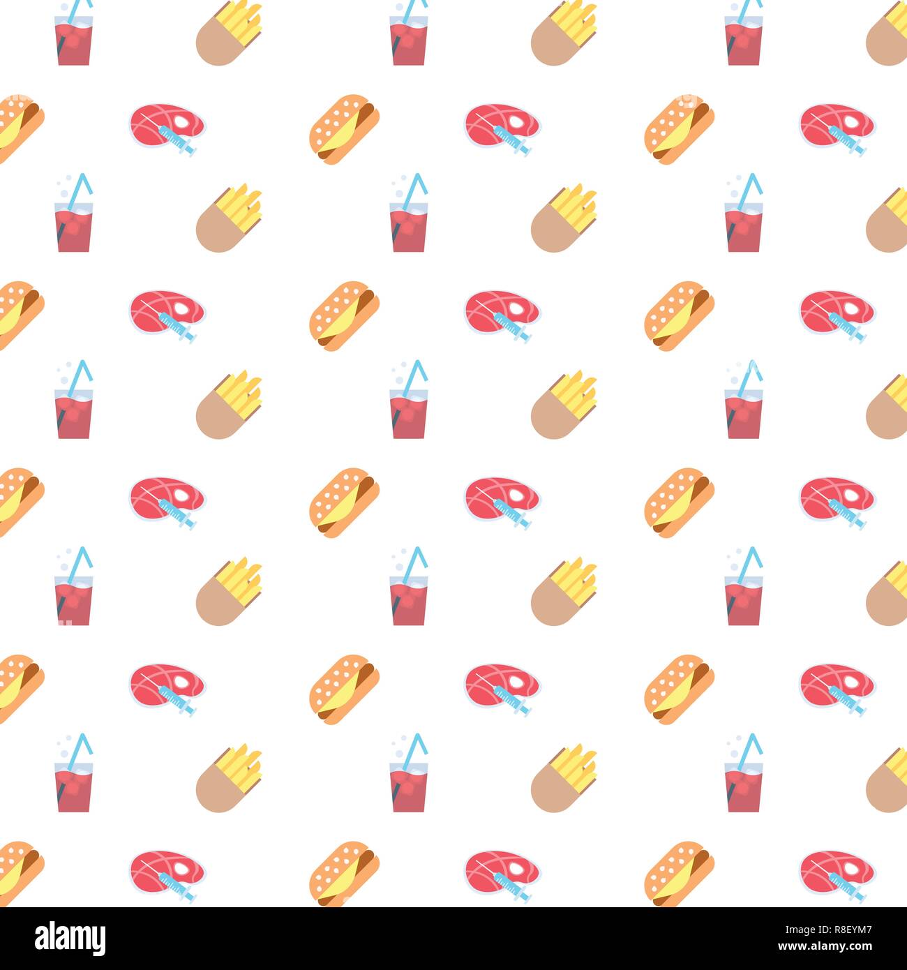 fastfood sign french fries burger syringe injection hormone ...