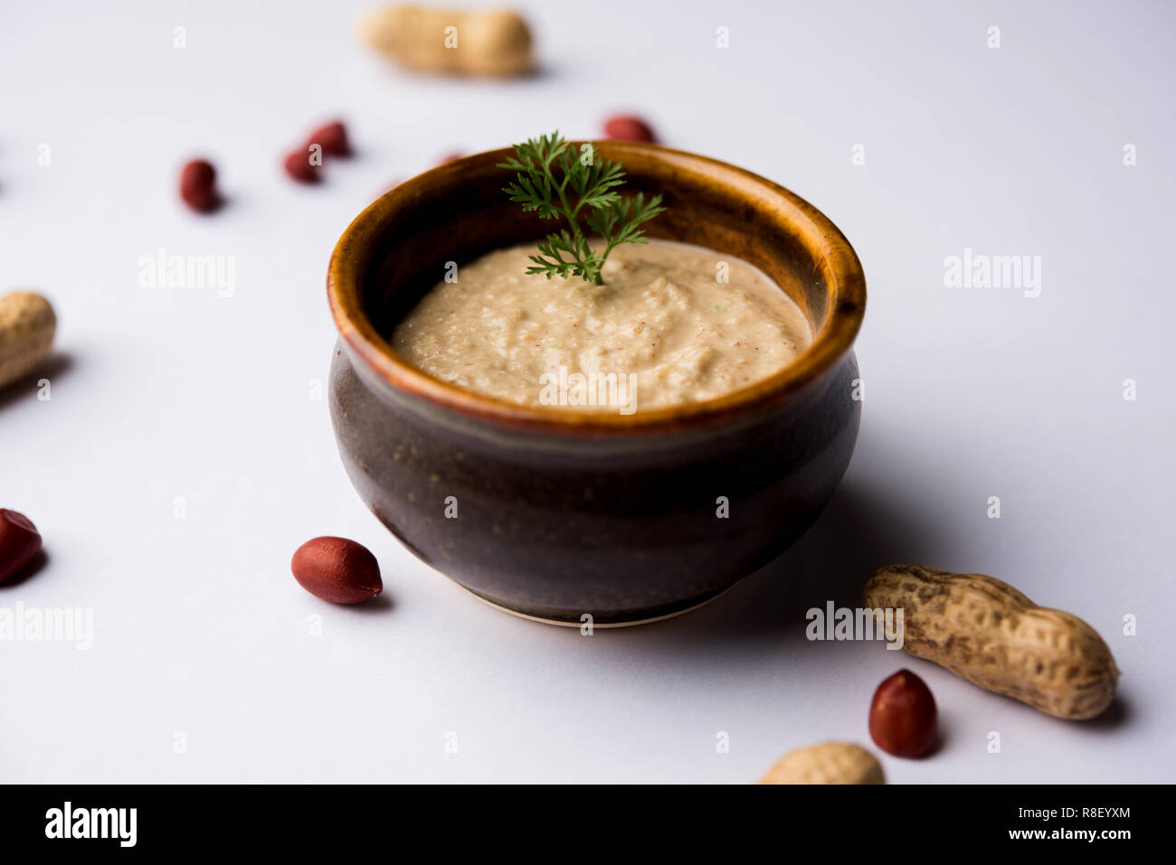 Healthy Peanut chutney made using Groundnut / Shengdana or mungfali ...