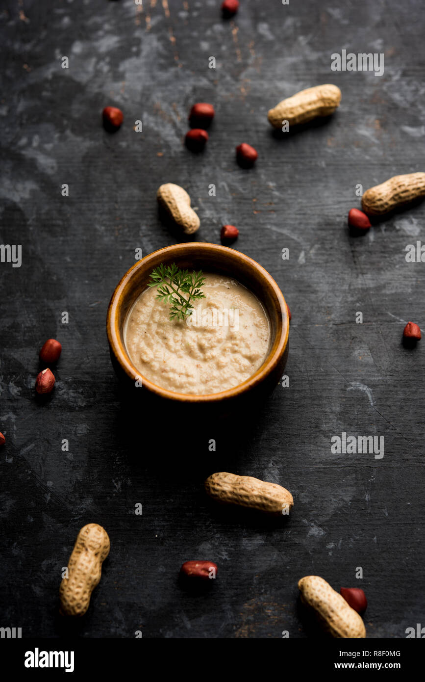 Healthy Peanut chutney made using Groundnut / Shengdana or mungfali ...
