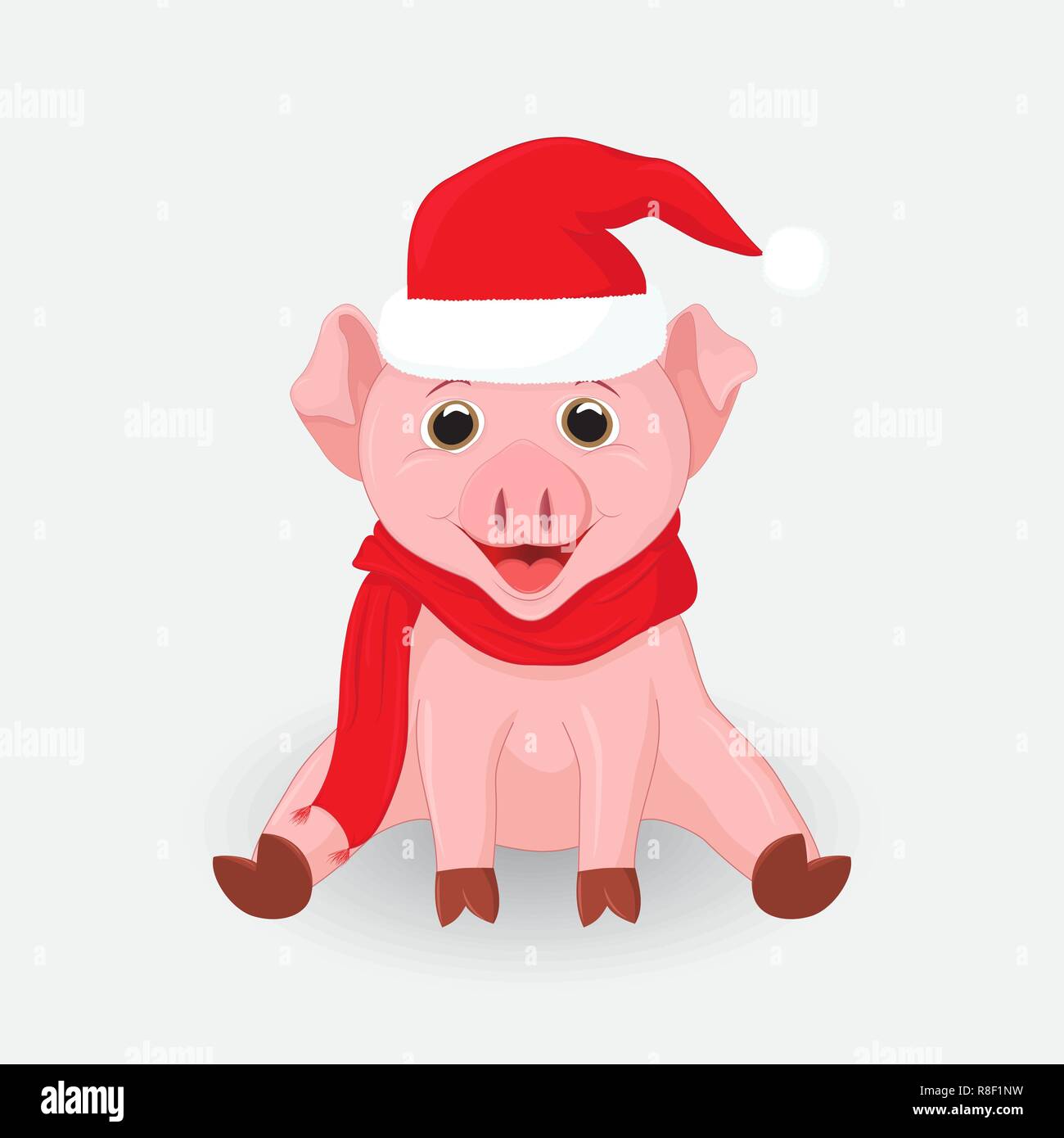 Pink christmas pig in red hi-res stock photography and images - Alamy