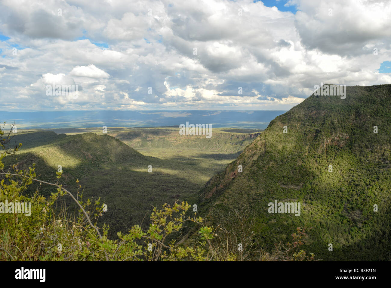 Hiking along the volcanic crater on Mount Suswa, Kenya Stock Photo - Alamy