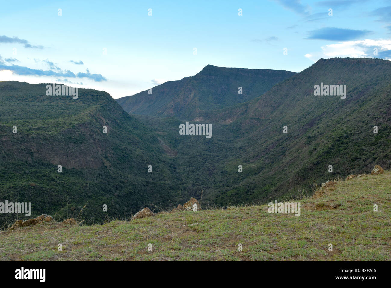 Hiking along the volcanic crater on Mount Suswa, Kenya Stock Photo - Alamy