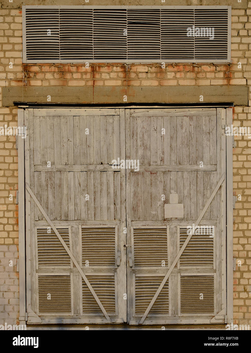 Texture of gray wooden gate from the high voltage electrical ...