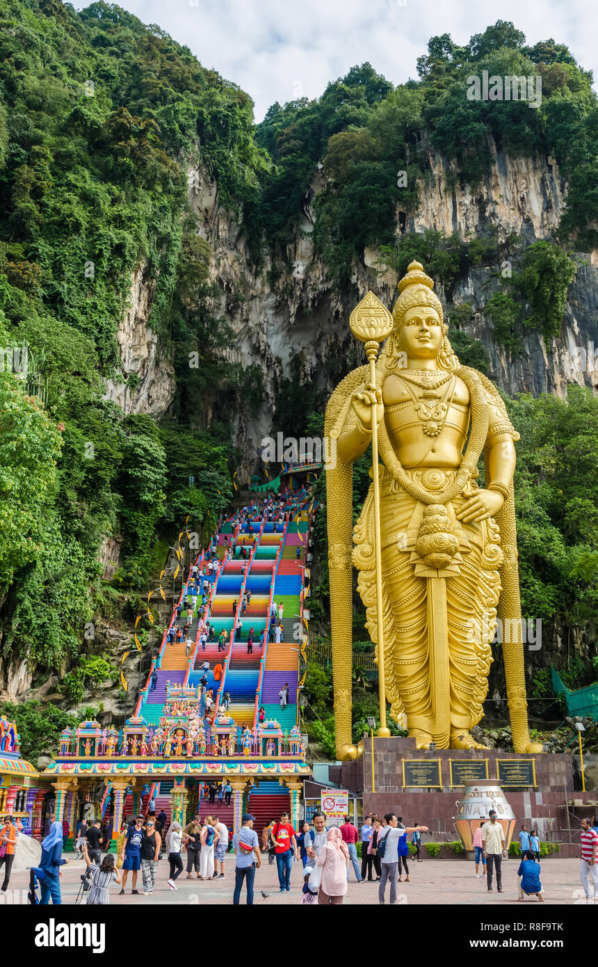 Kuala Lumpur,Malaysia - December 12 , 2018: Batu Caves is a limestone ...