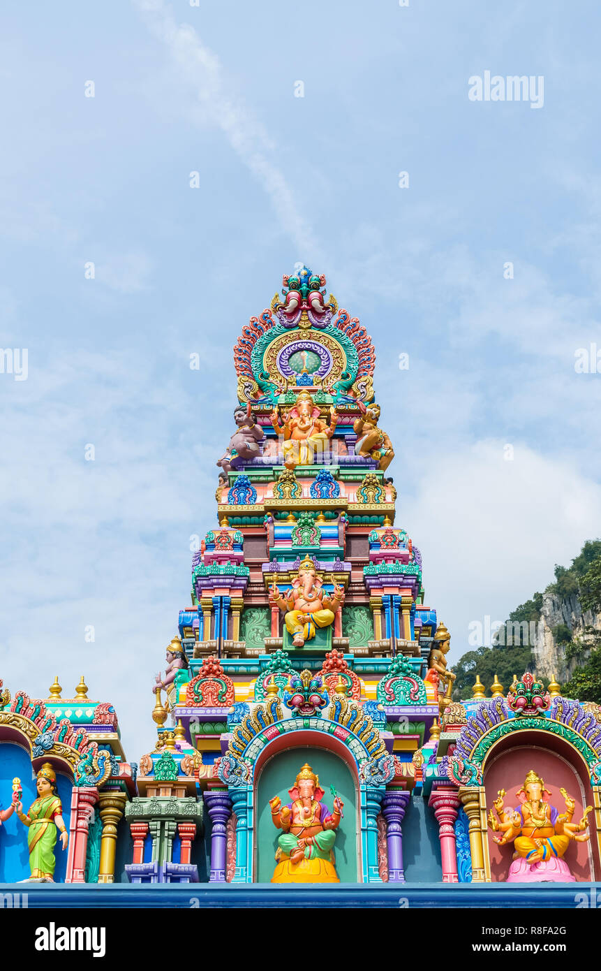 Close-up of the colorful statues at the Batu Caves Temple,Kuala Lumpur ...