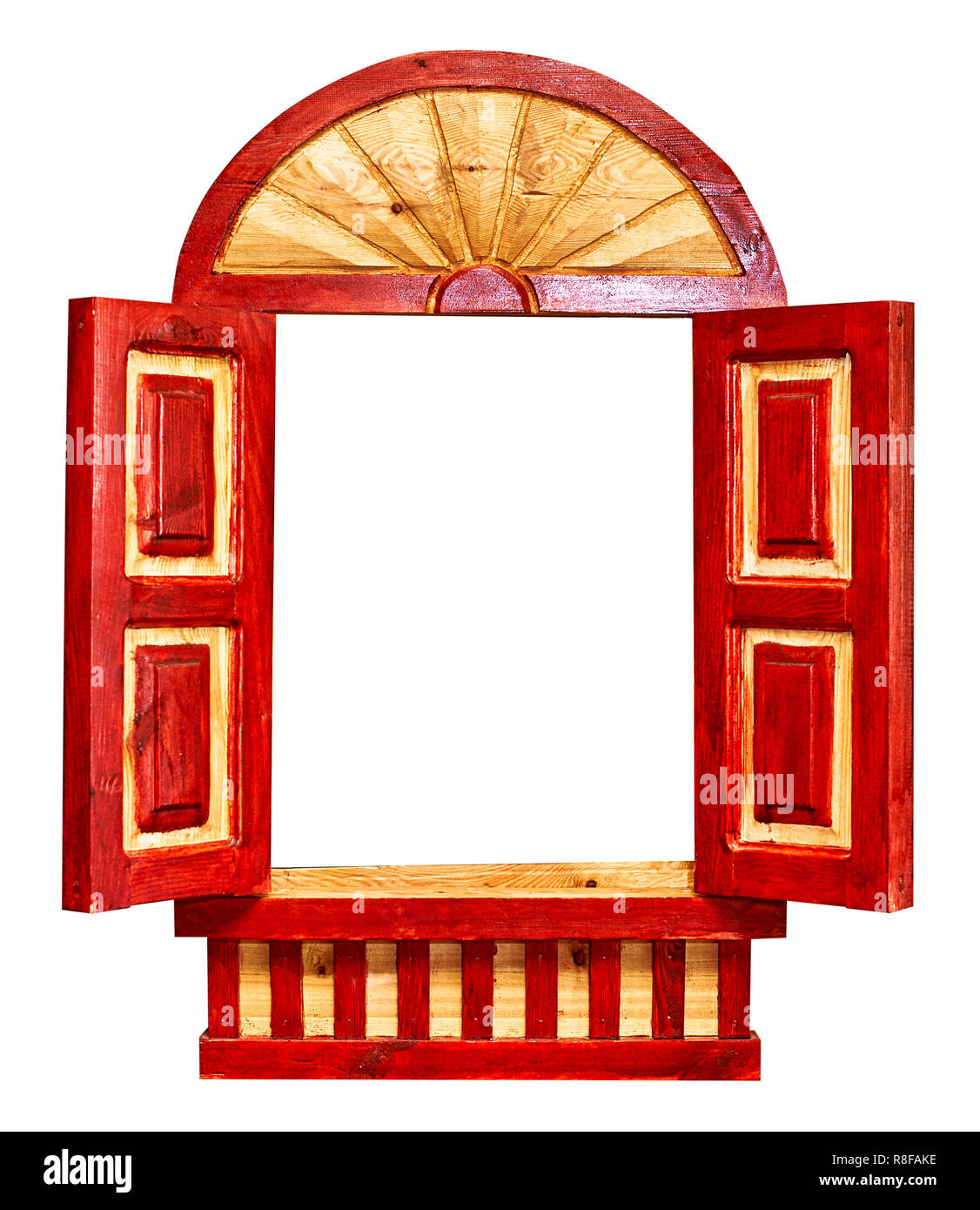 Window on red wall Cut Out Stock Images & Pictures - Alamy