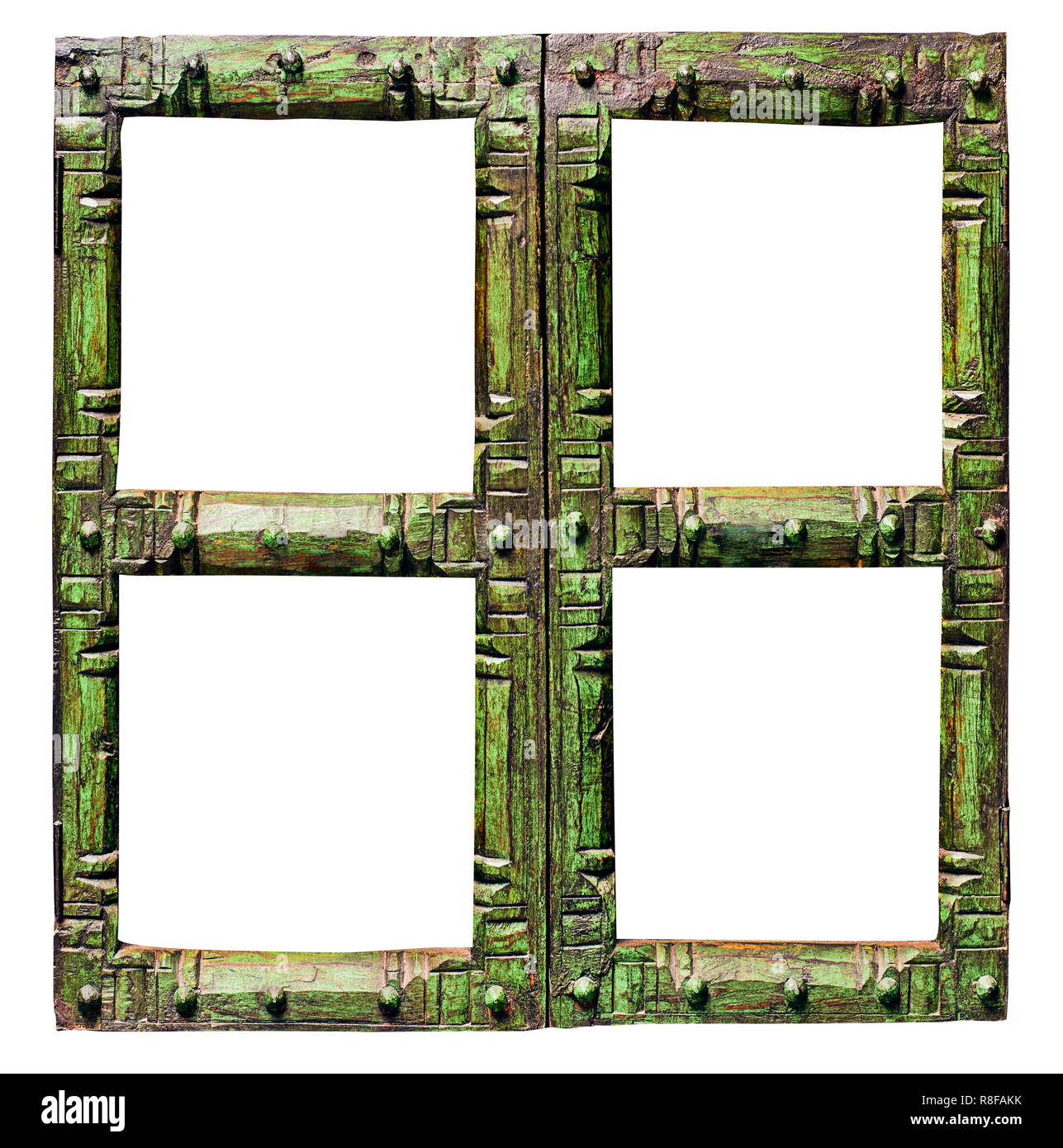 White painted wooden window Cut Out Stock Images & Pictures - Alamy
