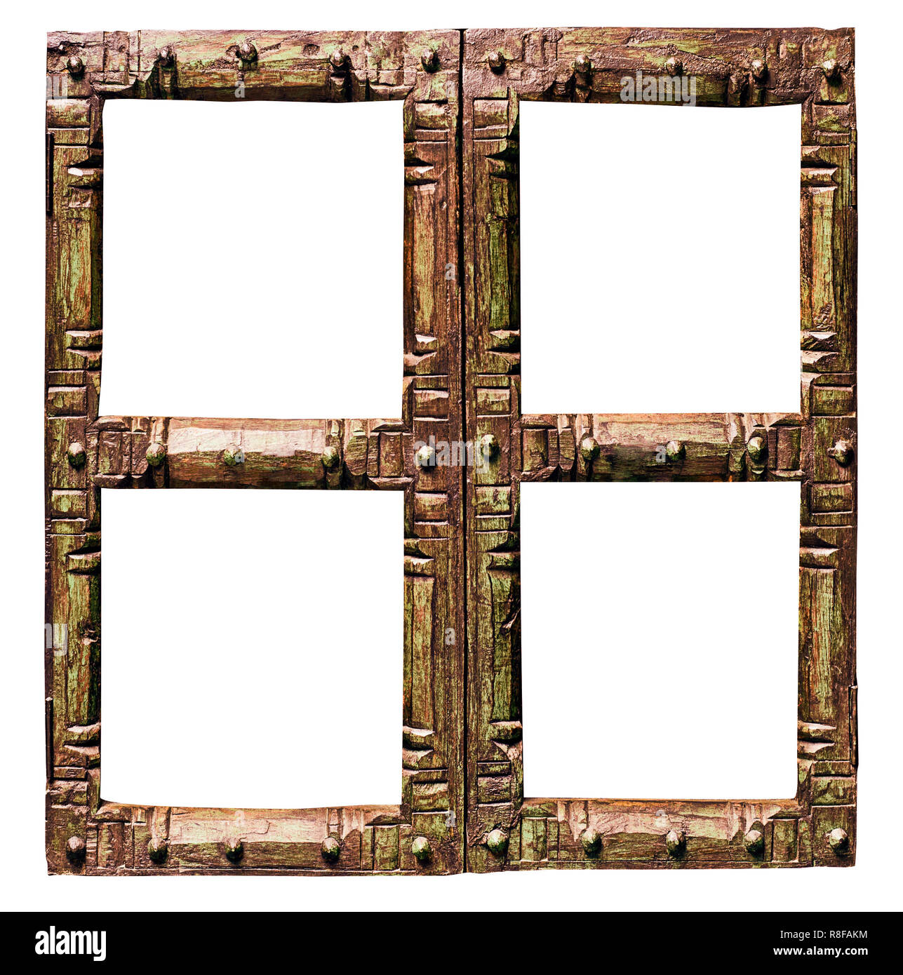 Old antique window; isolated on white Stock Photo - Alamy