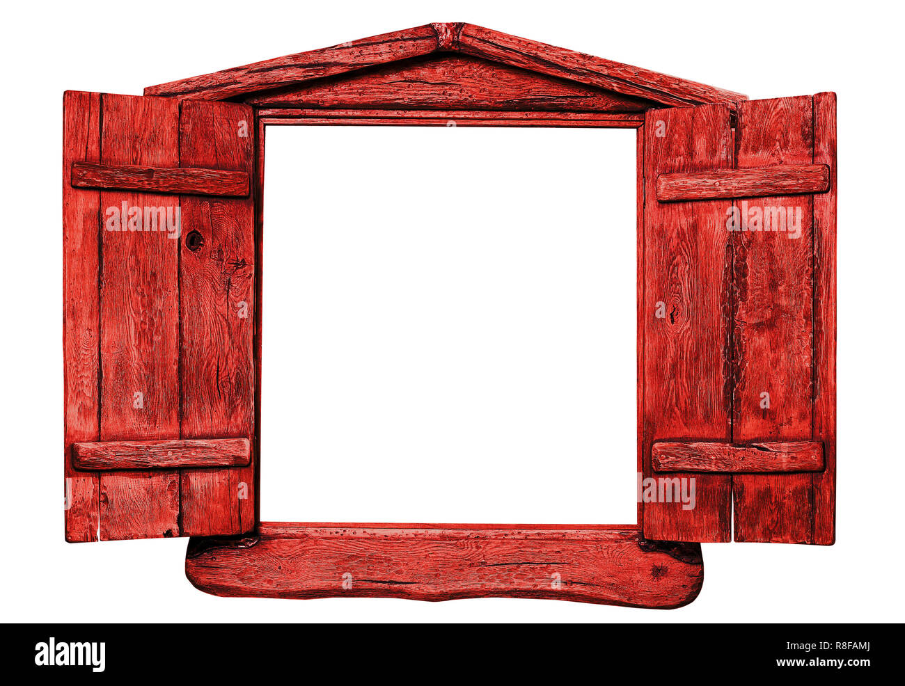 Vintage retro window red Cut Out Stock Images & Pictures - Alamy