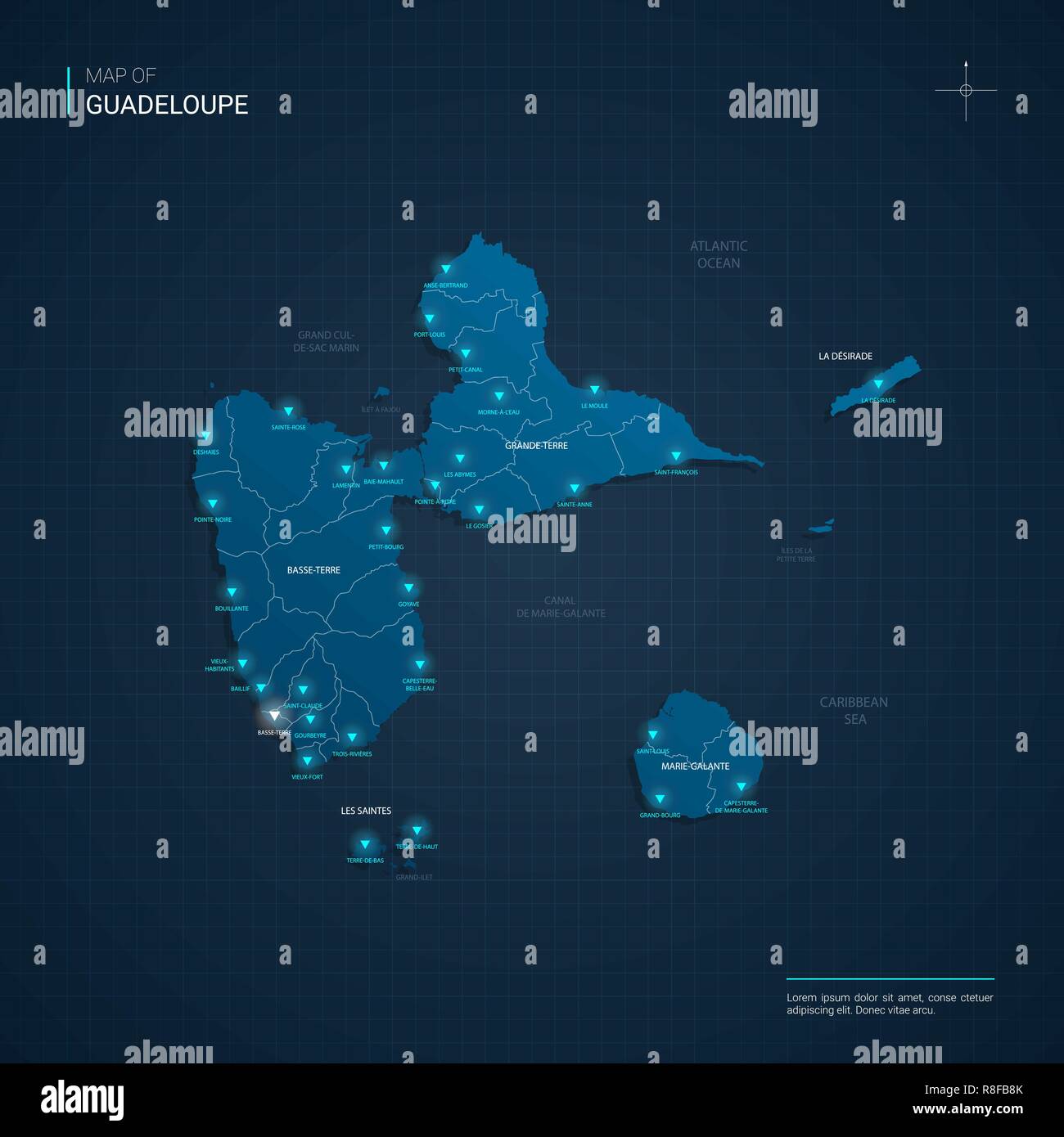 Guadeloupe Map Stock Photos & Guadeloupe Map Stock Images - Alamy