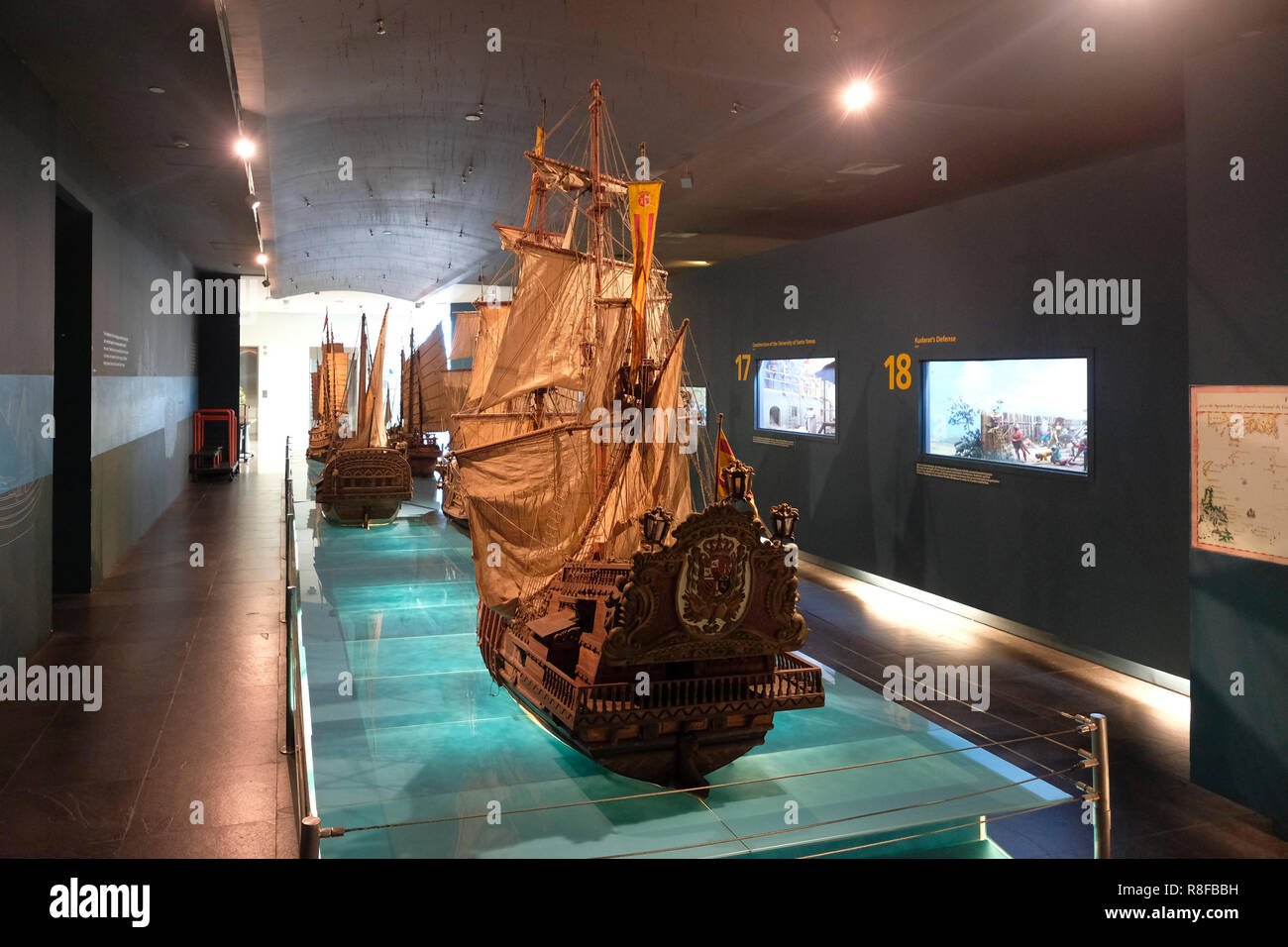 Scale model of old Spanish galleons displayed at Ayala Museum which ...