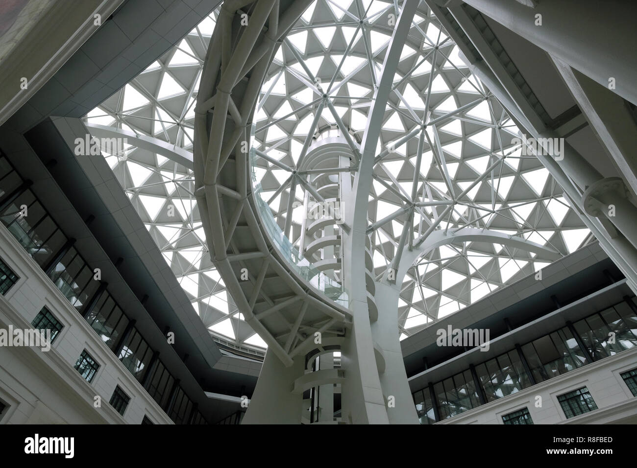 The metal-framed glass dome known as the “Tree of Life” designed by the ...