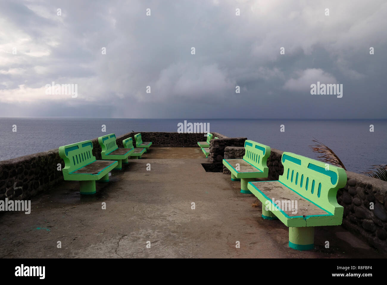 View of the cemented Chawa view deck facing the West Philippine Sea, in ...