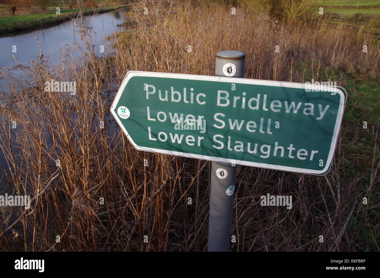 Lower Slaughter sign. The Macmillan Way. Long-distance trail ...
