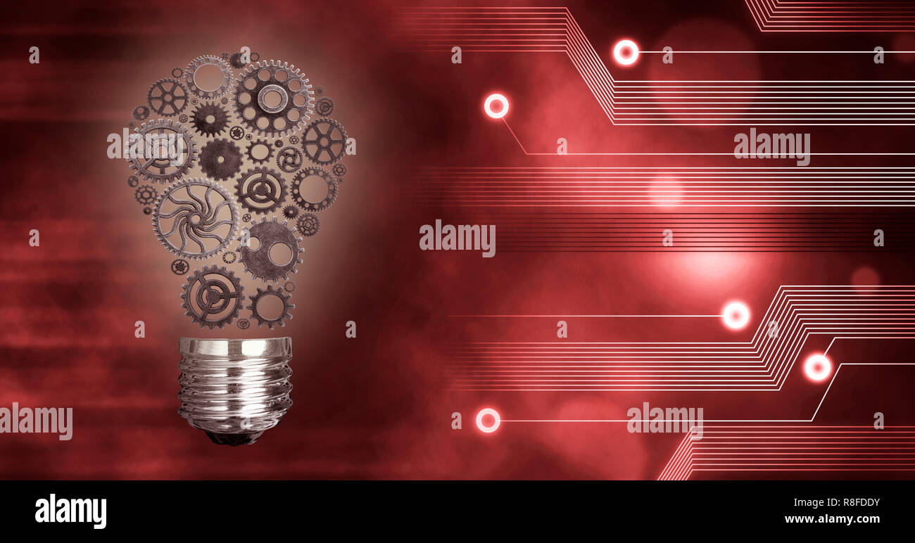 Light Bulb build out of cogs Innovation with ideas and concepts Stock ...