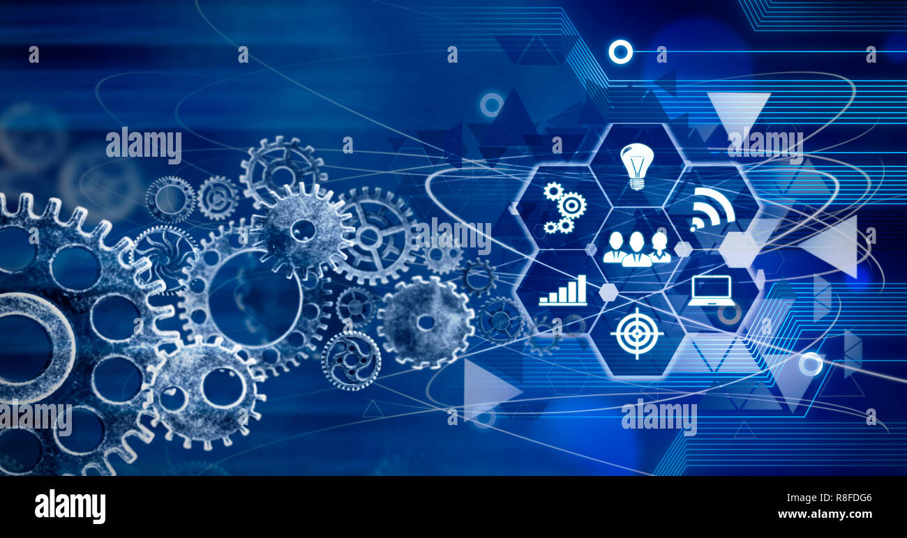 Innovation Computer Data cogs Technology,Training,Business concept ...