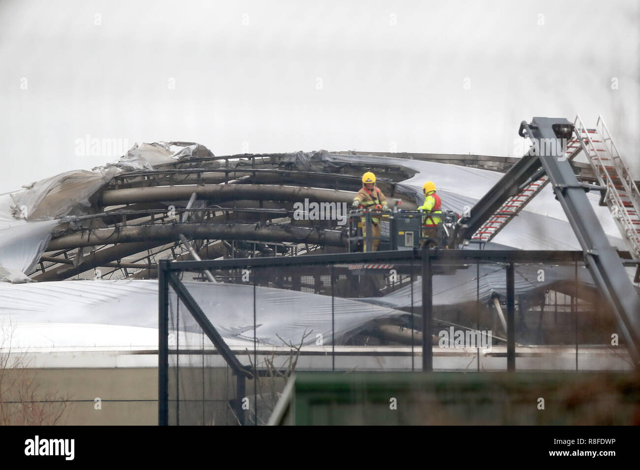 Firefighters at Chester Zoo after a fire broke out in the Monsoon ...