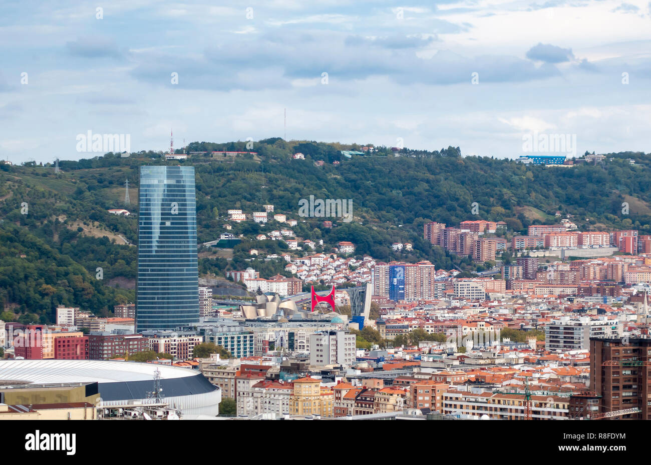 Aerial view of the city of Bilbao in the Basque Country, Spain Stock ...