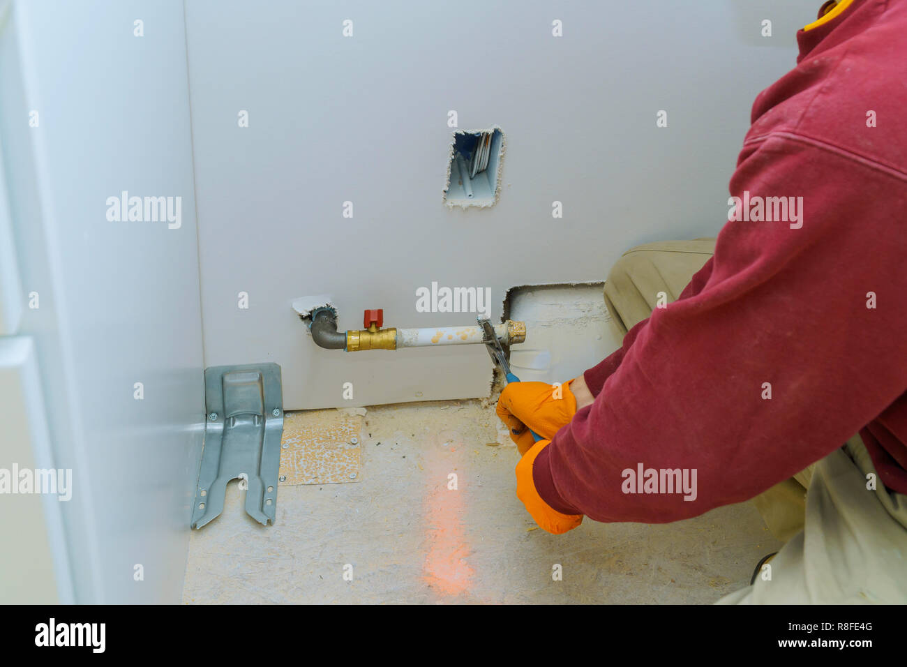 natural gas split appliance gas line to gas worktop near the hob Stock ...