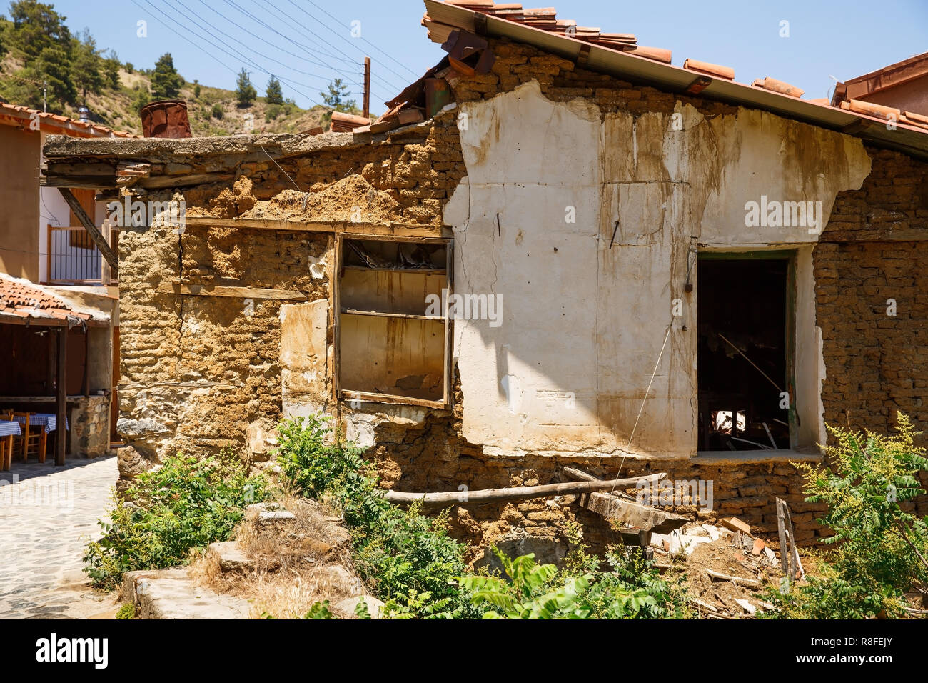Old houses in Kakopetria village, Cyprus Stock Photo - Alamy