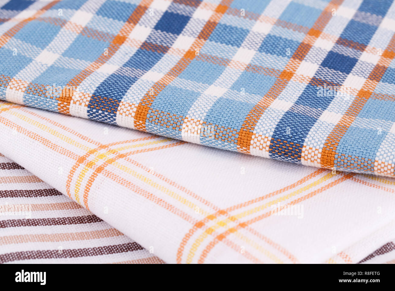 Colorful kitchen towels closeup picture Stock Photo - Alamy
